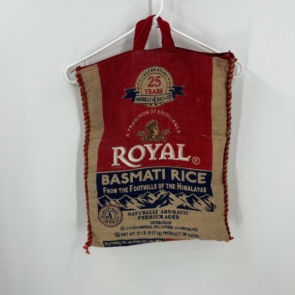 Bags | Vintage Style Burlap Tote Royal Basmati Rice | Poshmark